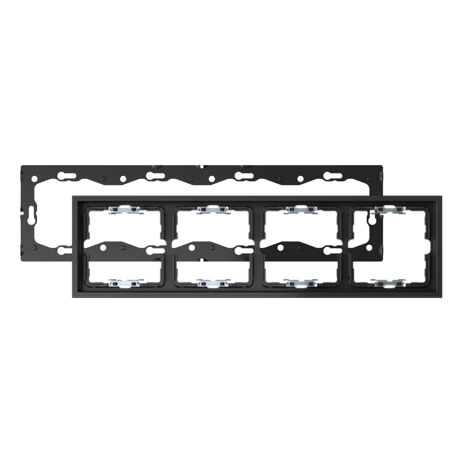 Frame for 4 elements matte black with aligner Simon 360 | SIMON