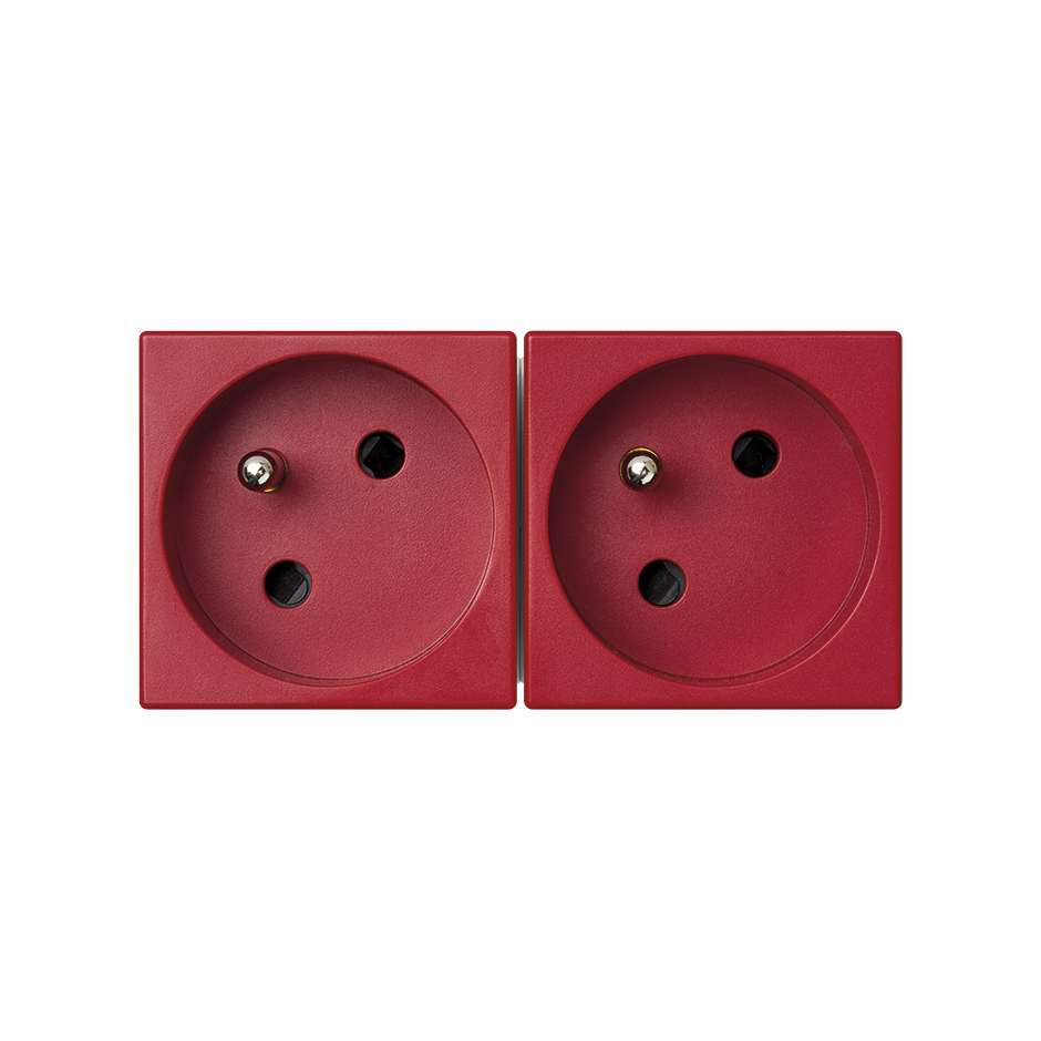 Double French socket outlet 16A 250V~ with safety device and quick ...