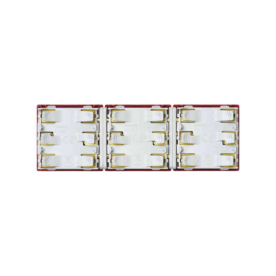 Triple Schuko socket outlet 16A 250V~ with safety device and quick ...