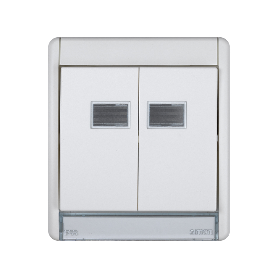 Composable group of 2 IP55 10AX two-way switches with quick terminal ...