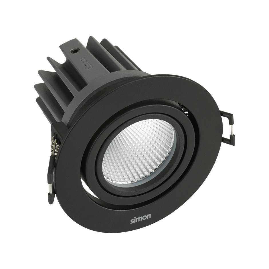 Downlight 704 Tiltable Round Black Frame | SIMON