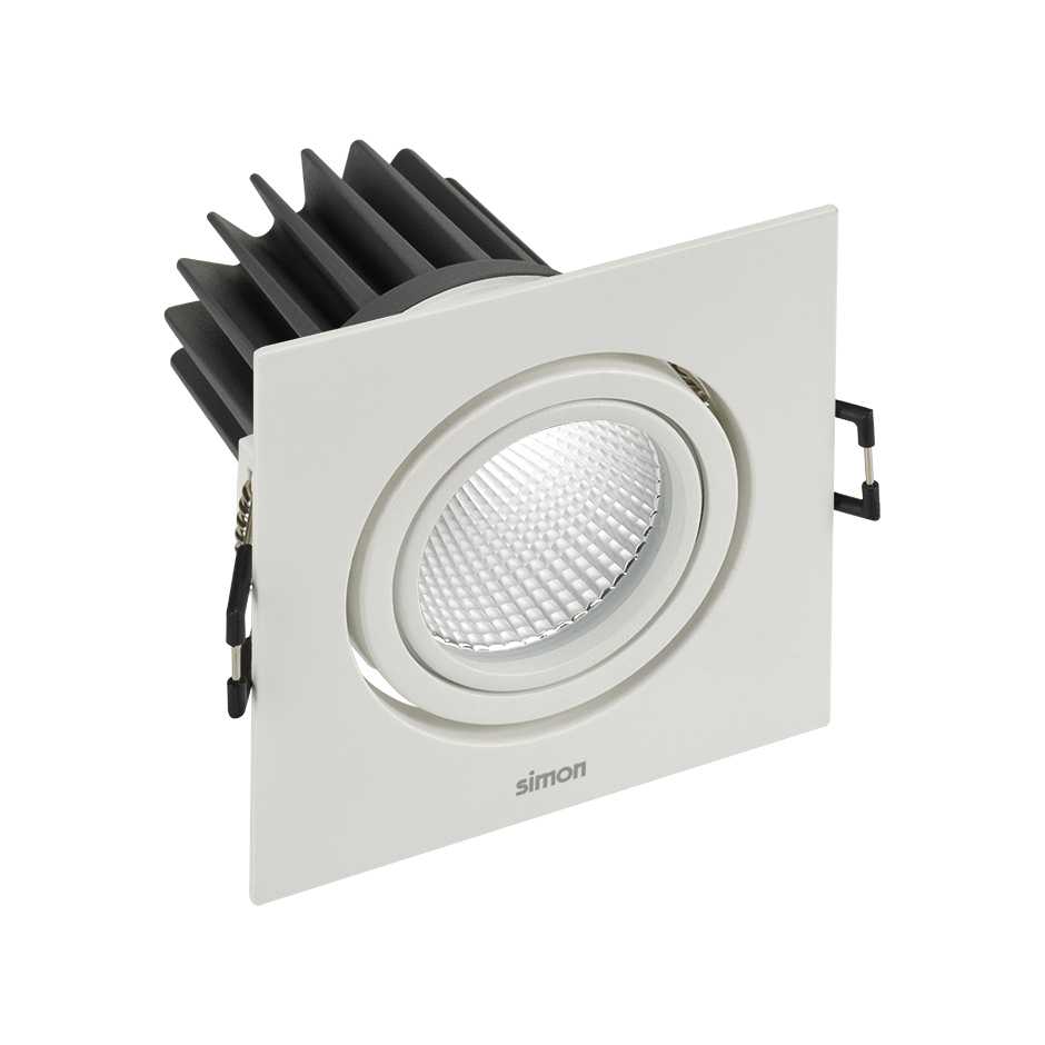 Downlight 704 Tiltable Square White Frame | SIMON