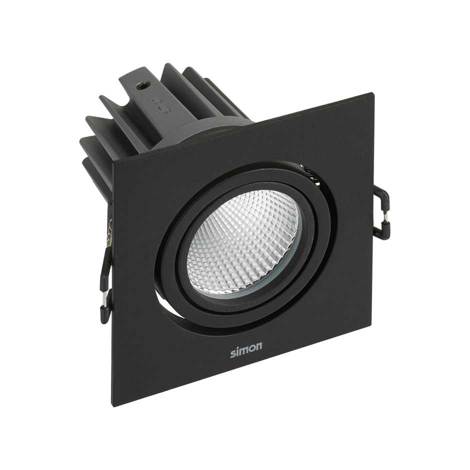 Downlight 704 Tiltable Square Black Frame | SIMON