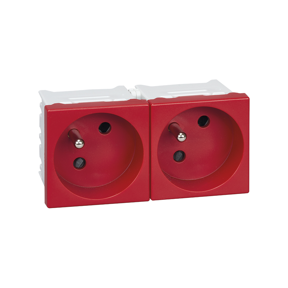Double French socket outlet 16A 250V~ with safety device and quick ...