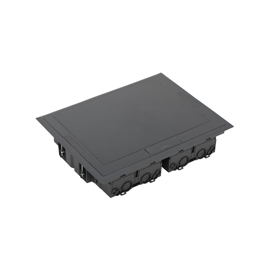 Shallow floor box kit 8 elements 2 double sockets, 1 dual UPS and 2 ...