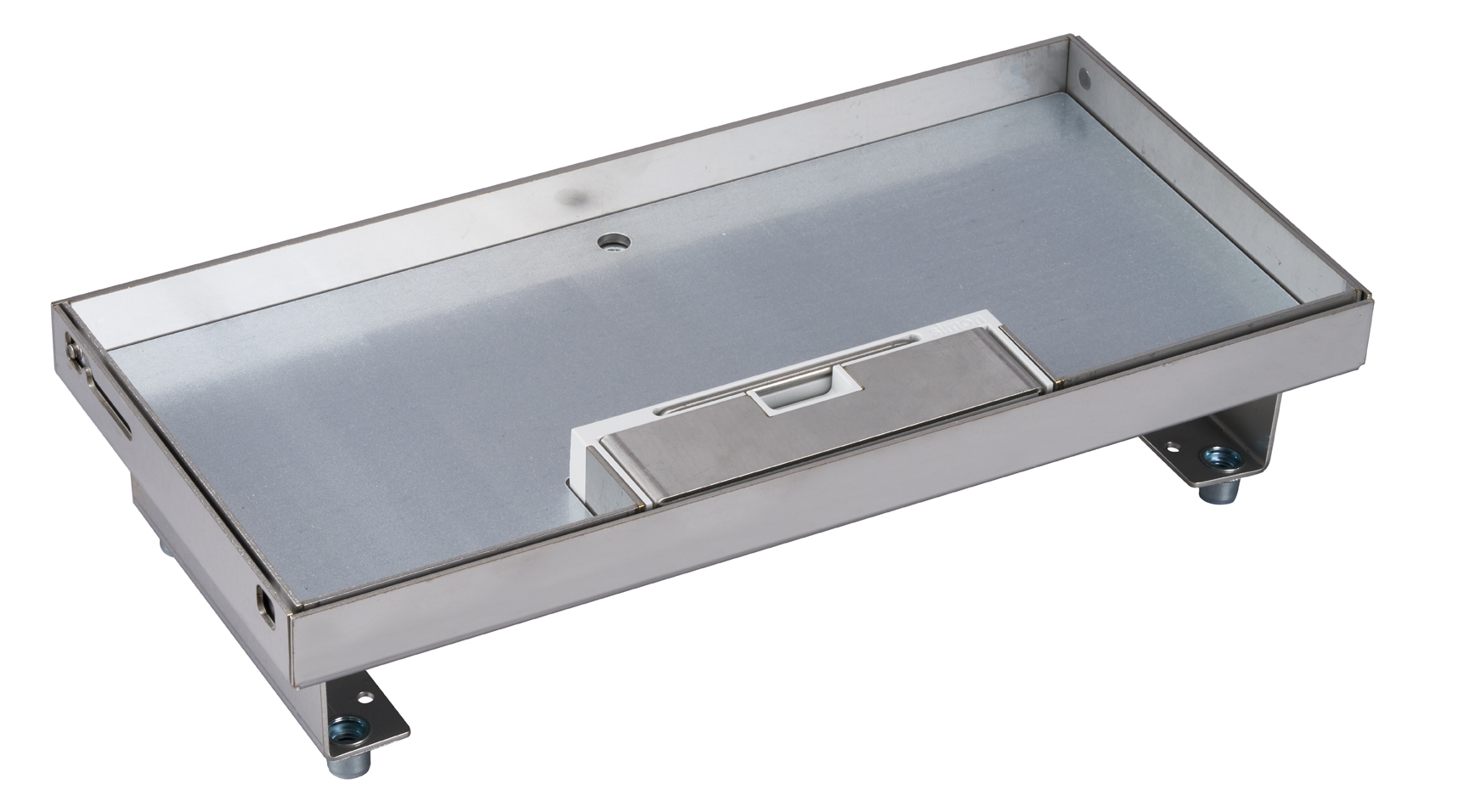 Metal floor box for 8 modules on concrete floor installation stainless ...