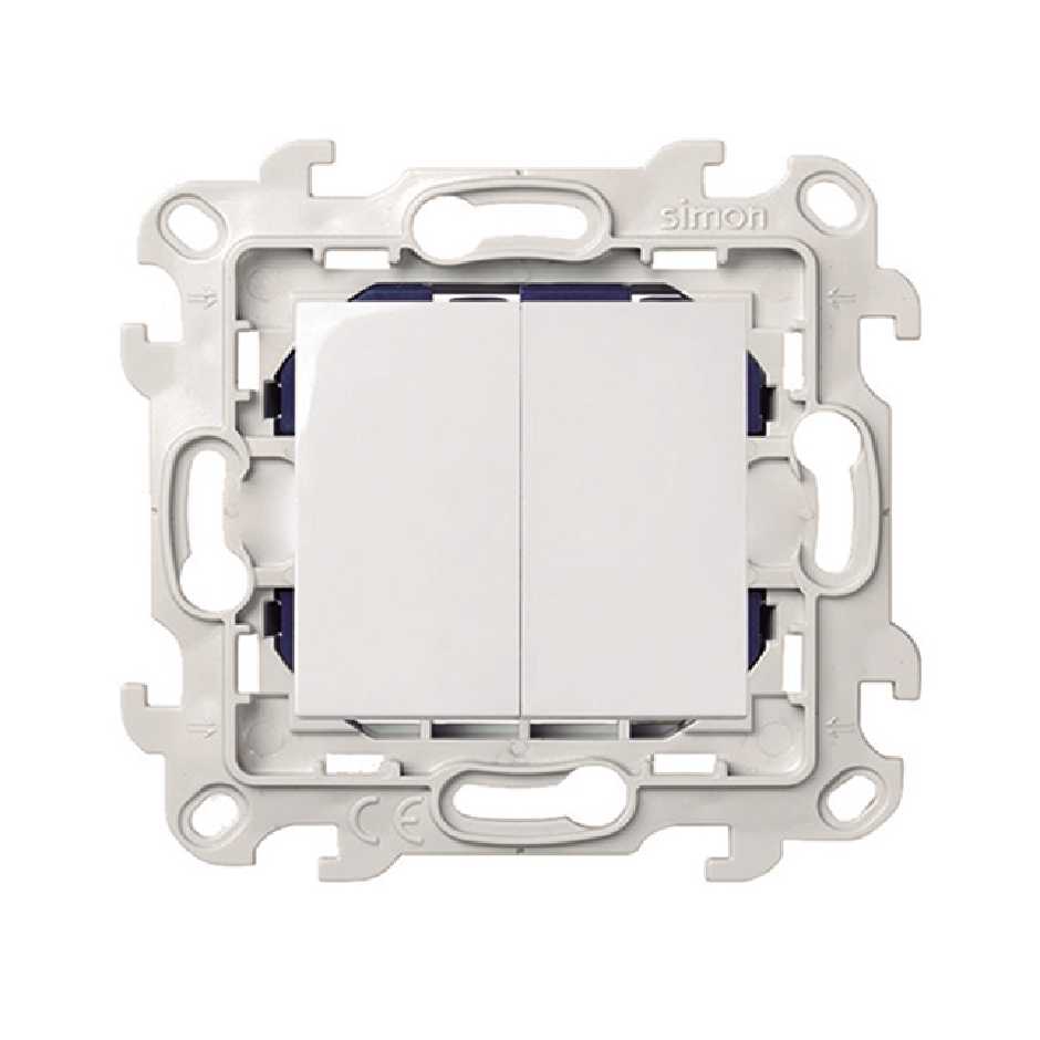 Double switch 10AX 250V~ with fast terminal connection white Simon 24 ...