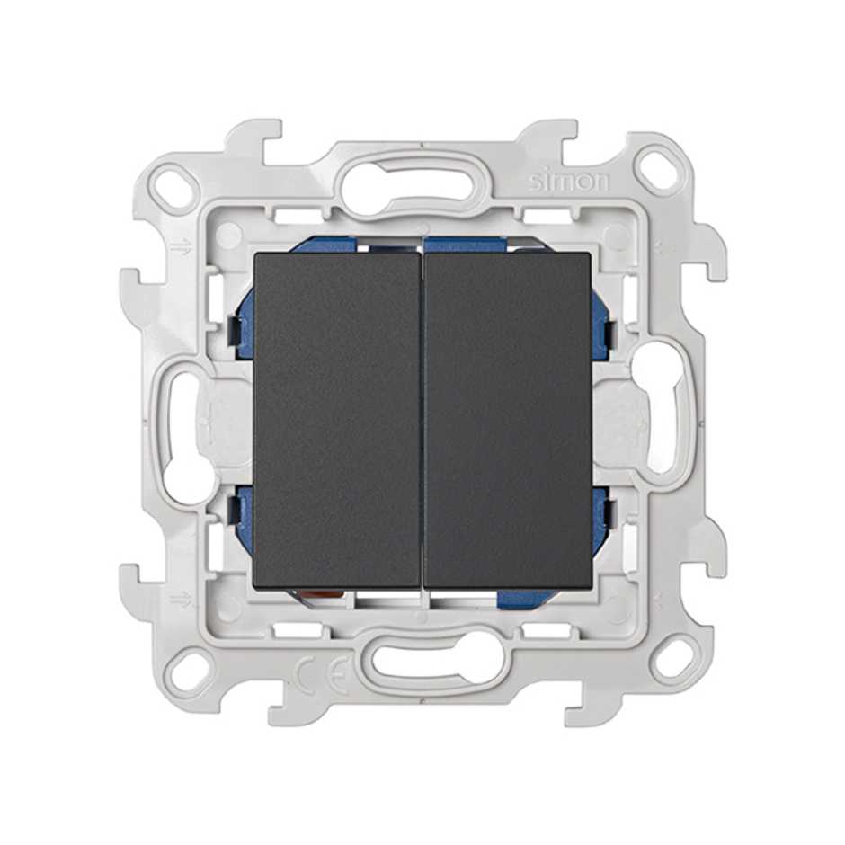 Double switch 10AX 250V~ with fast terminal connection graphite Simon ...