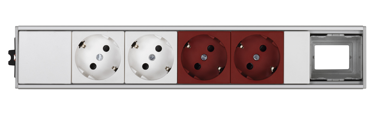Ofiblock Compact mounted and wired with 2 sockets, 2 UPS sockets, and 1 ...