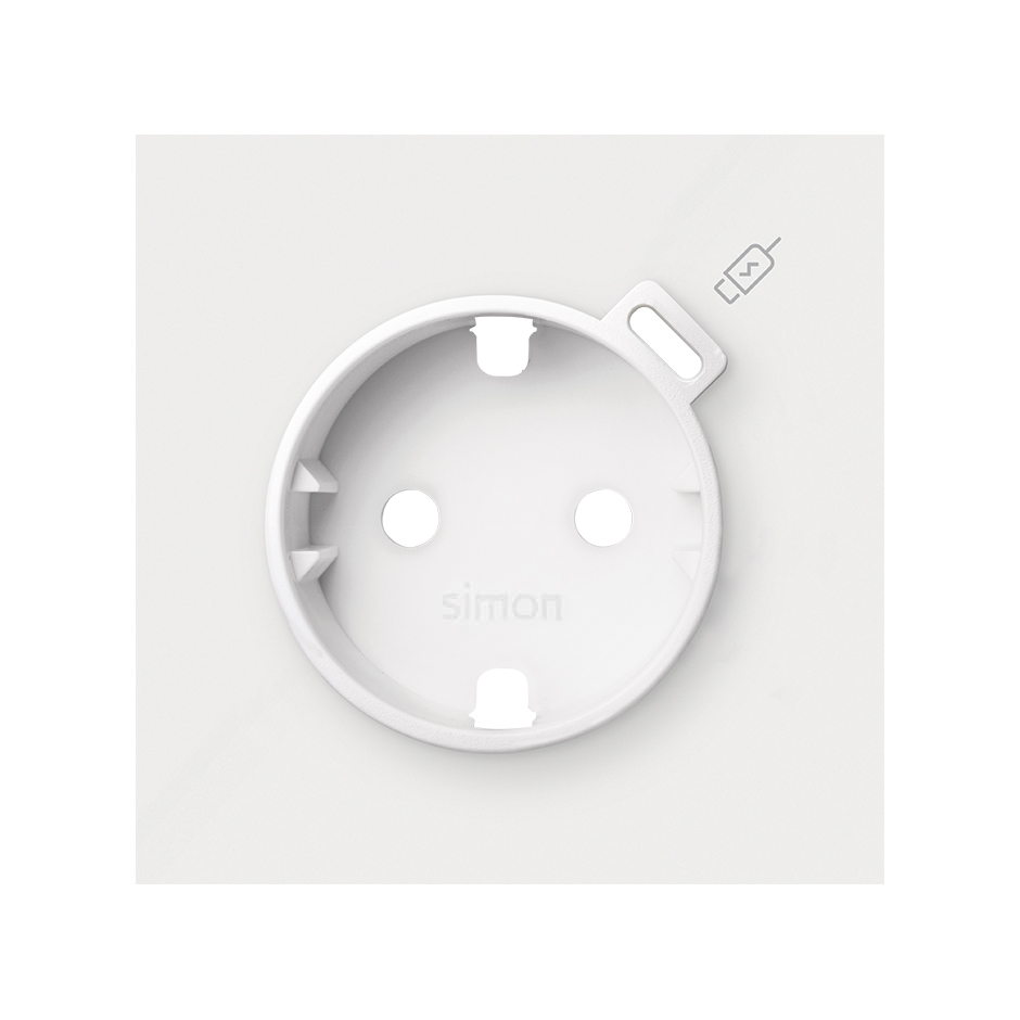 Cover schuko socket with C USB charger matt white Simon 100 | SIMON