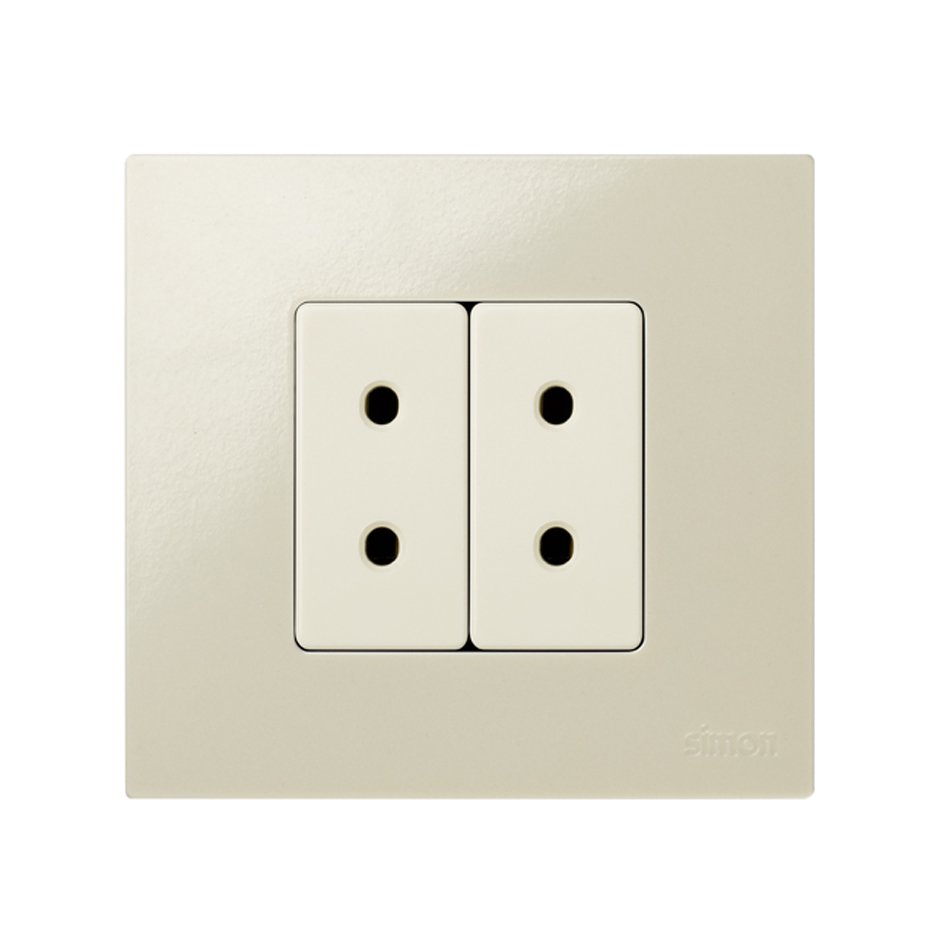 Two-pole socket outlet 10A 250V~ for half element with safety device ...