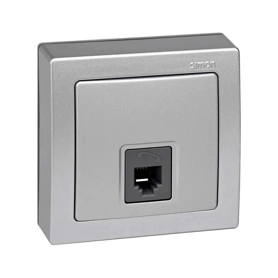 Telephone socket with 4 pins RJ11 aluminium Simon 73 Loft | SIMON