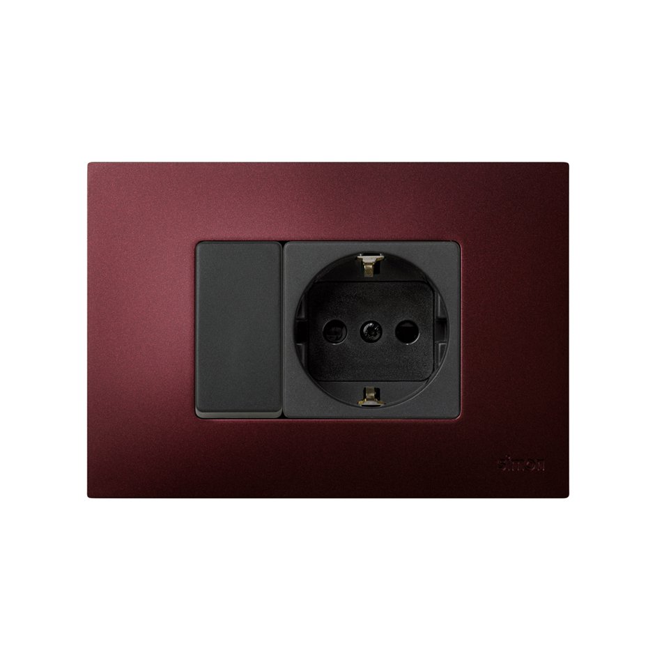 Funda de 3 módulos berenjena Simon 27 Play | SIMON