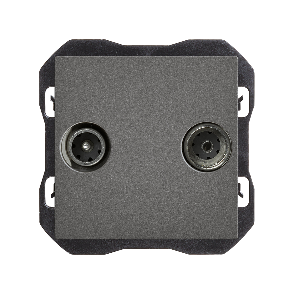 R/TV+SAT signal socket outlet single titanium Simon 270 | SIMON