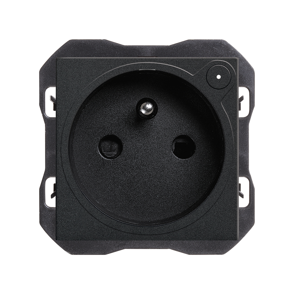 iO French socket outlet 16A 230V~ matt black Simon 270 | SIMON