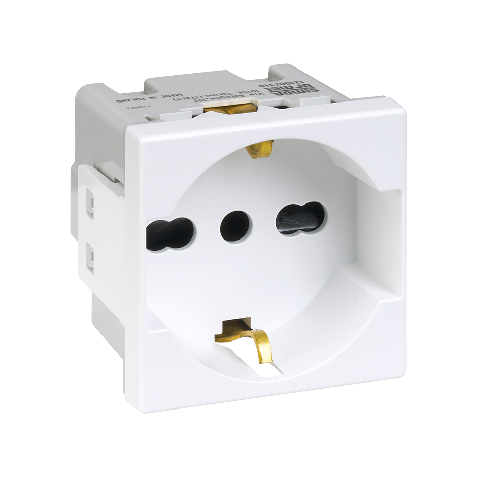 P40 socket outlet 16A with screw terminal connection 2 elements white ...