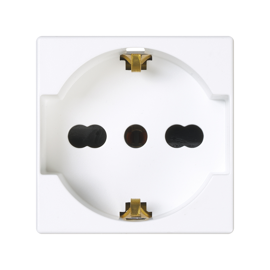 P40 socket outlet 16A with screw terminal connection 2 elements white ...