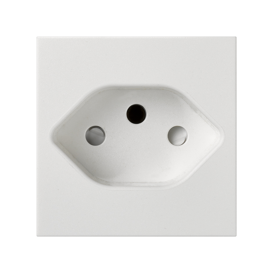 Swiss socket outlet 10A with screw terminal connection 2 elements white ...