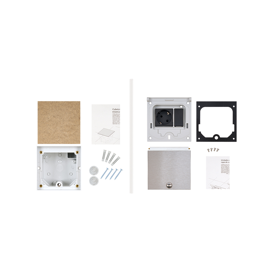 IP66 watertight concrete floor box kit with 1 schuko socket outlet + 1 ...