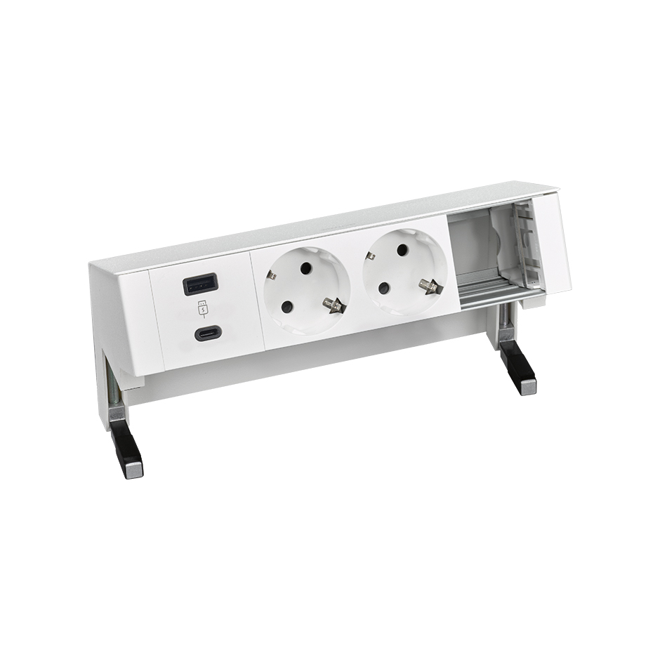 Customisable kit with USB A+C 18W QuickCharge, 2 Schuko socket and 1 ...