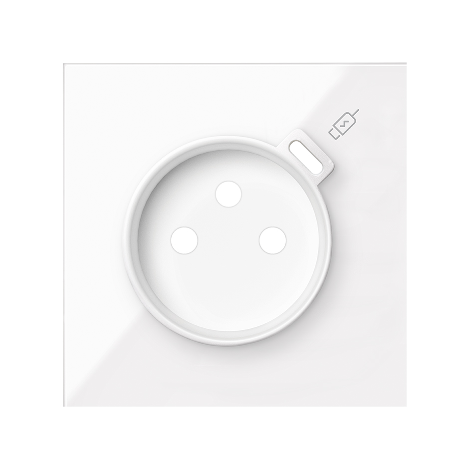 Cover french socket with C USB charger gloss white Simon 100 | SIMON