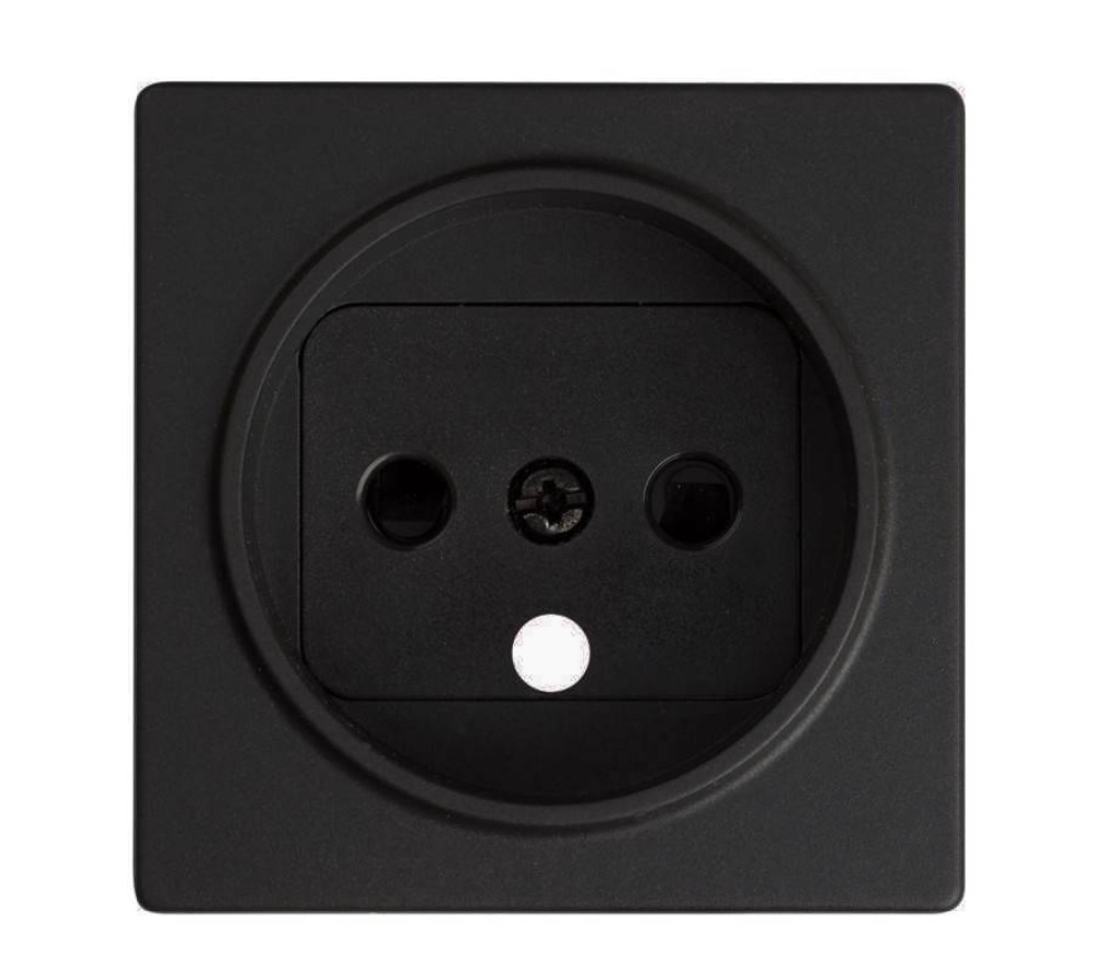 Cover with Safety Device for French Socket matt Black Simon 82 Detail ...