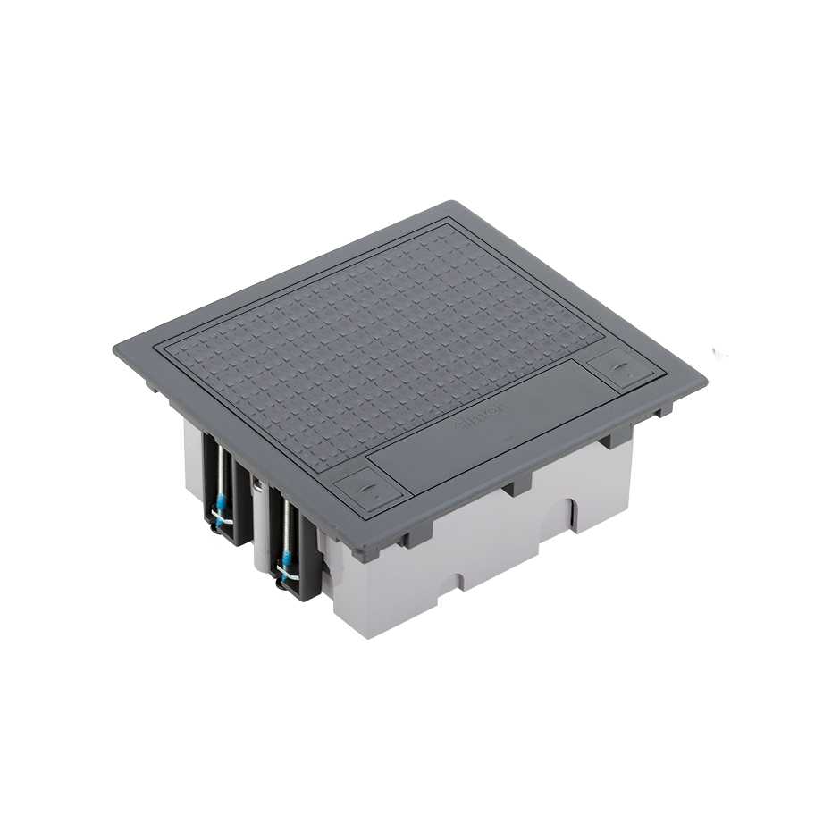 Adjustable floor box with 4 elements for installation in Simon K45 grey ...