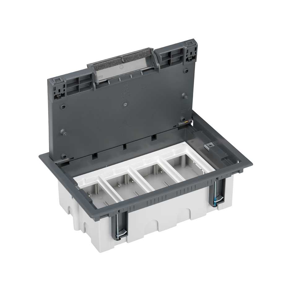 Adjustable floor box with 8 elements for installation in Simon K45 grey ...