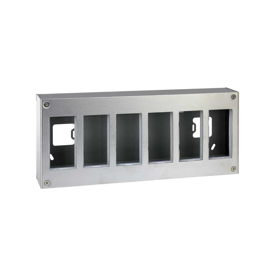 Surface mount metal wall box for 12 elements stainless steel Simon K45 ...