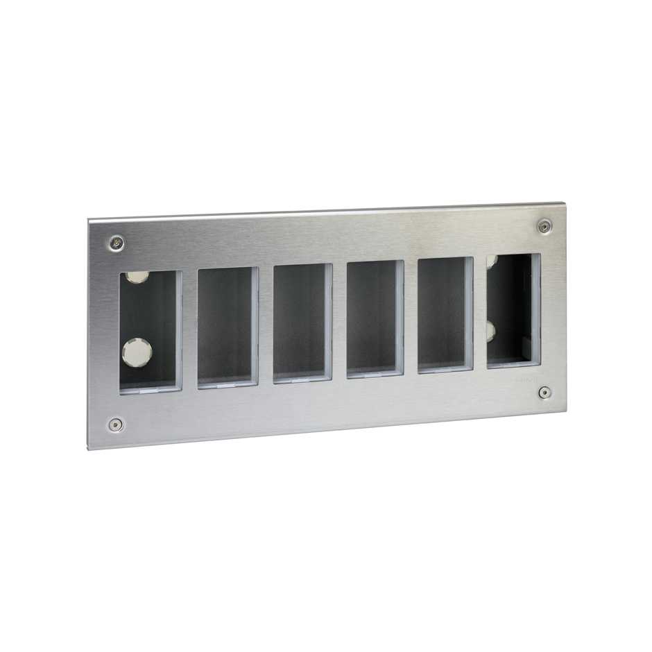 Flush mount metal wall box for 12 elements stainless steel Simon K45 ...