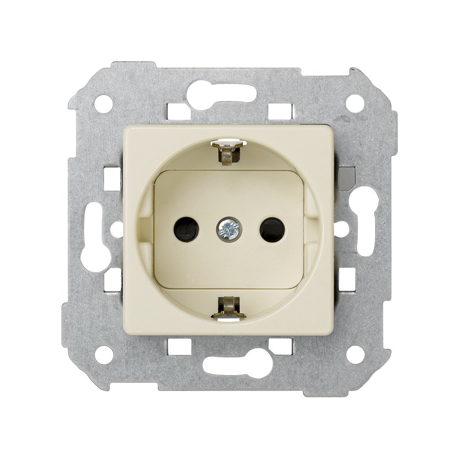 German socket outlet 16A 250V~ for hinged cover, safety device and ...