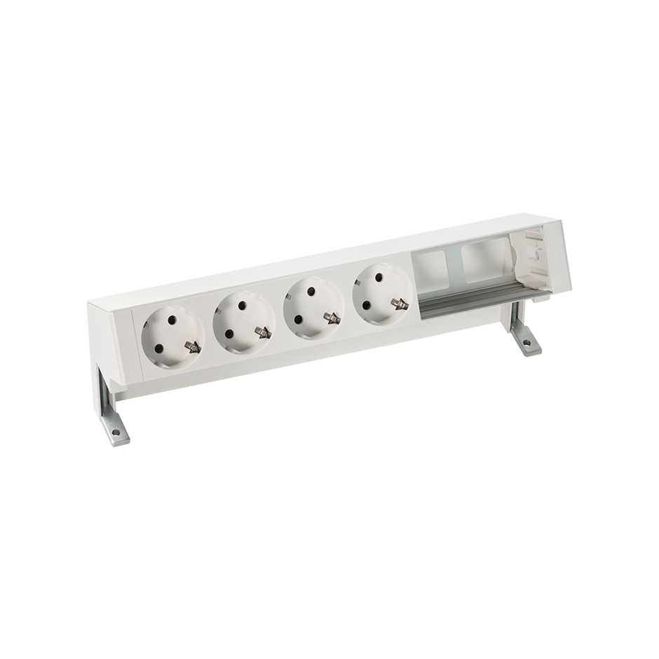 Customisable set with 4 schuko socket outlets and 2 empty elements ...