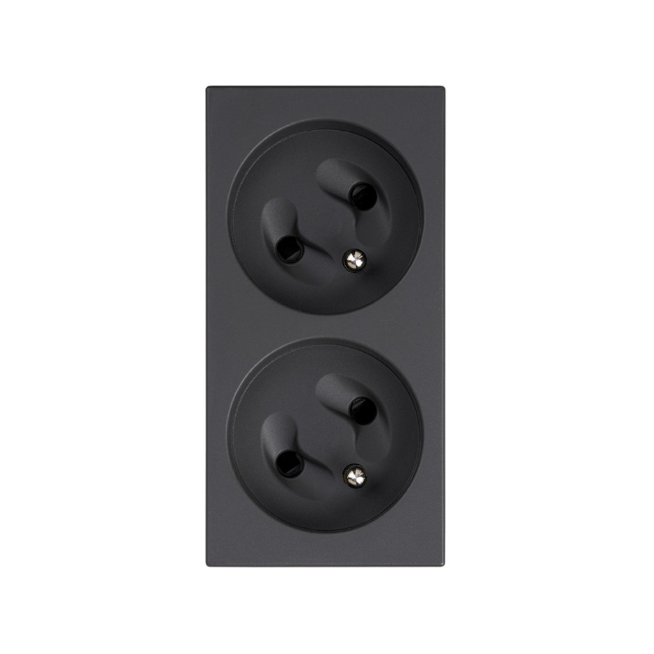 French double socket outlet 16A 250V~ with safety device and 1Click ...