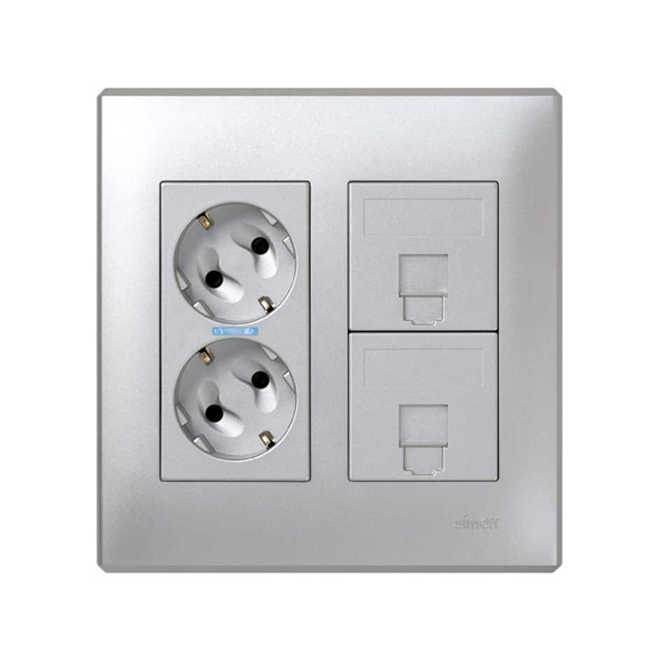 Surface mount or flush-mount wall box kit for 2 double elements with 1 ...