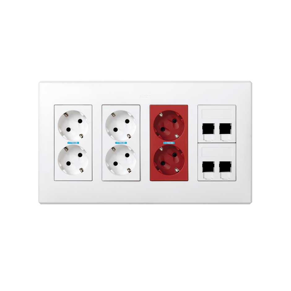 Surface mount or flush-mount wall box kit for 4 double elements with 2 ...