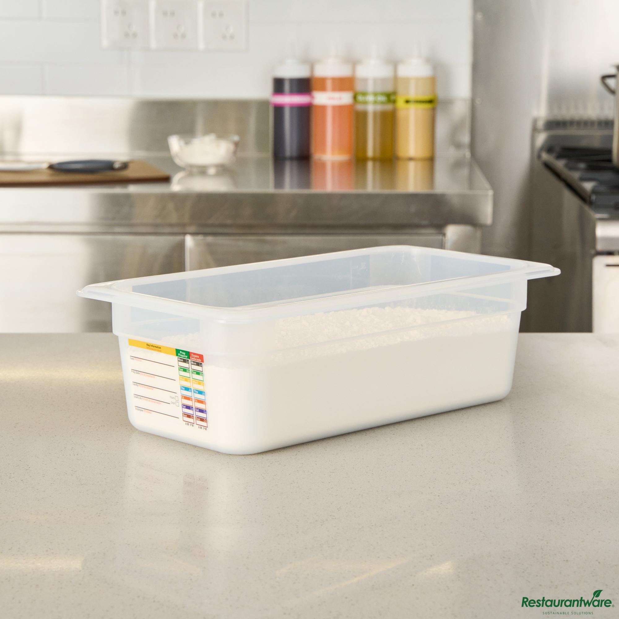 Rectangle White Polypropylene 1/3 Size Food Pan - 12.7