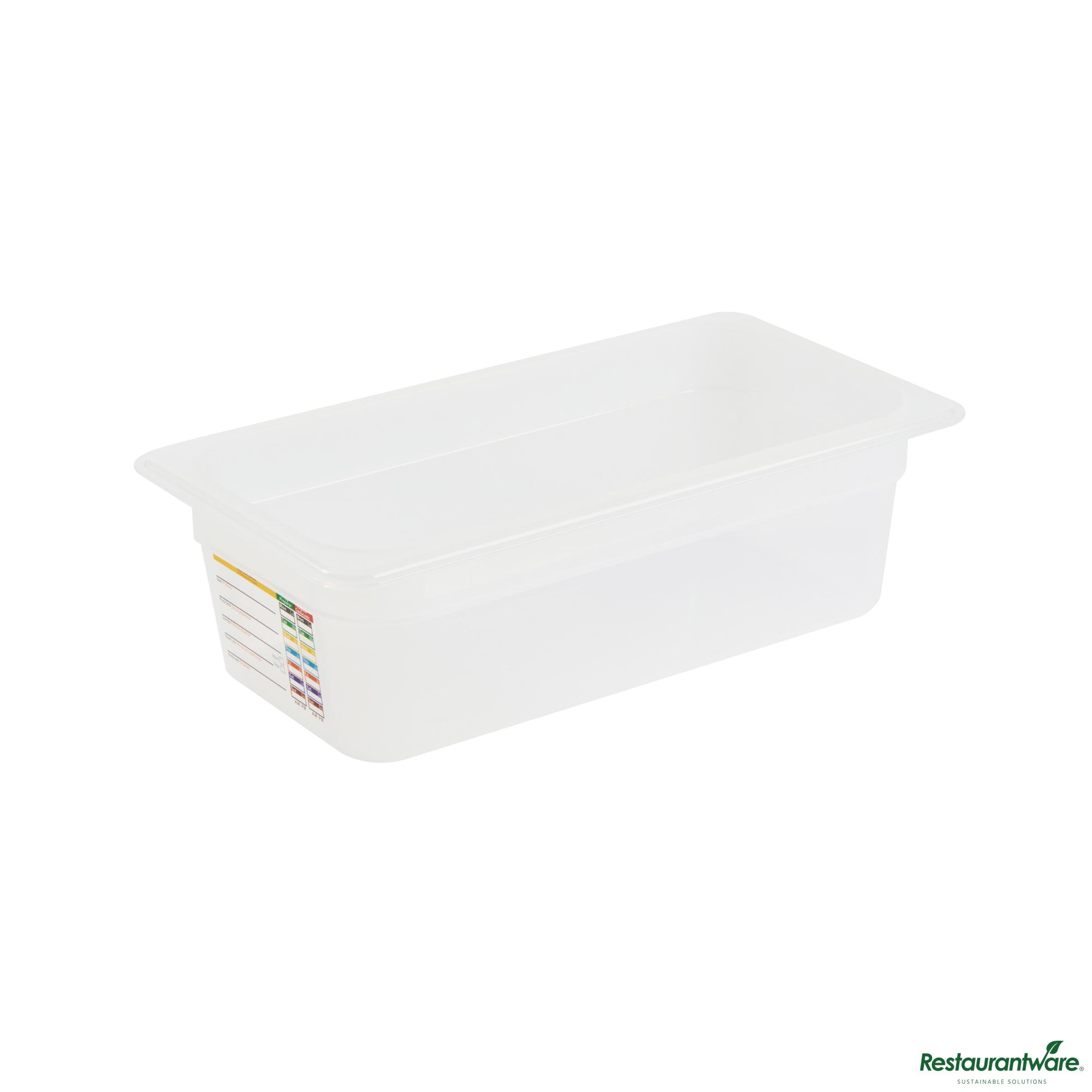 Rectangle White Polypropylene 1/3 Size Food Pan - 12.7